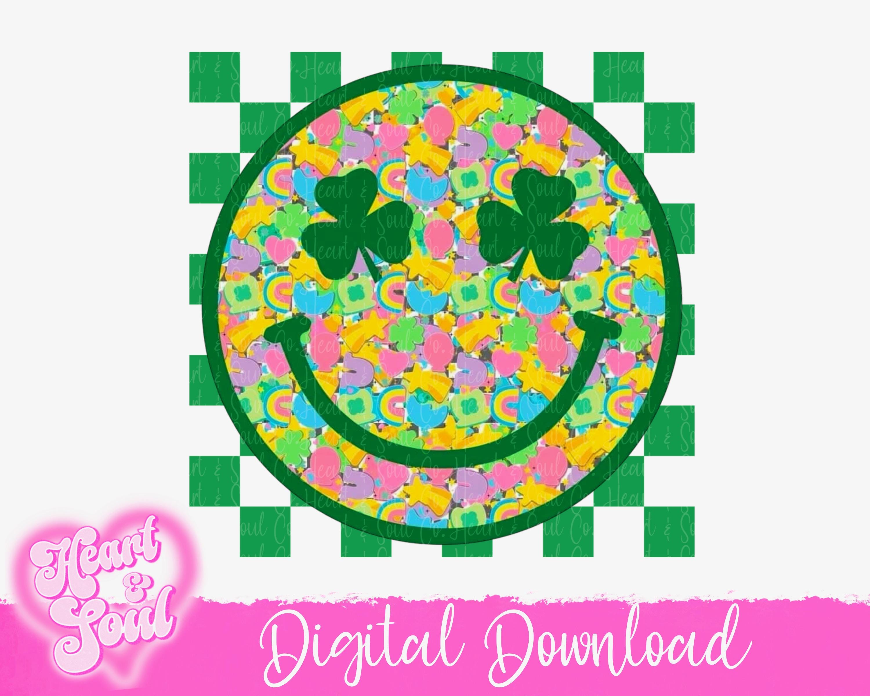 St. Patricks Day Smiley Face PNG Lucky PNG Digital Download - Etsy