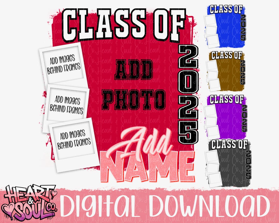 Graduation Background Template Bundle- Class of 2025 Template Png ...