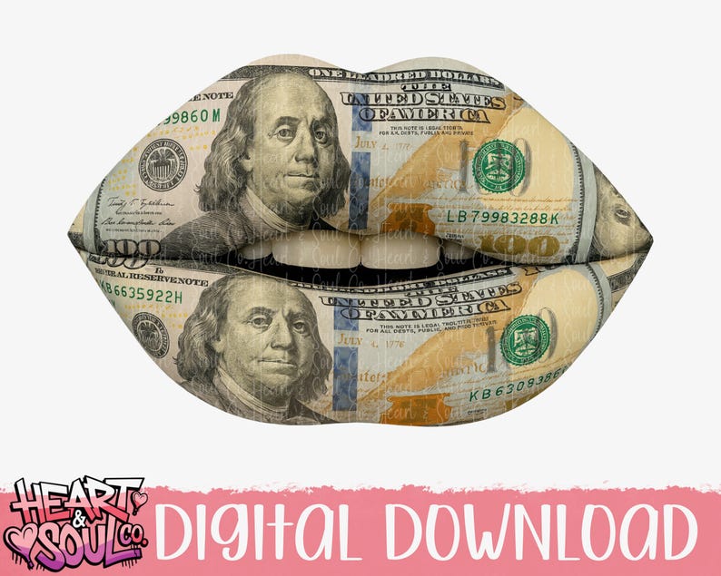 Money Lips Clipart – PNG Digital Download - Etsy
