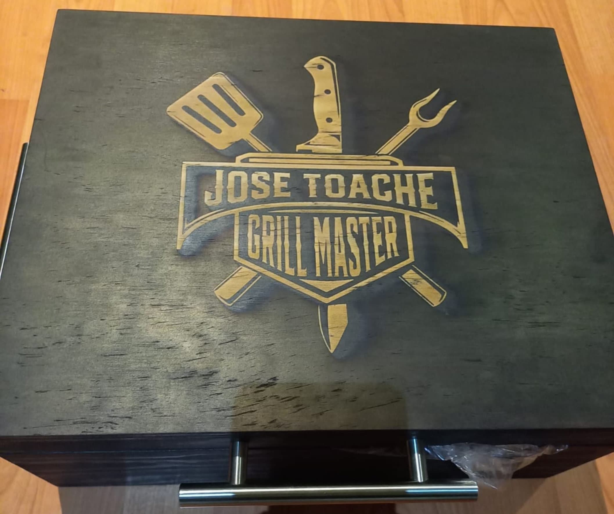 The Grillfather BBQ Box, Engraved Grill Box, Custom BBQ, Grill Tools ...