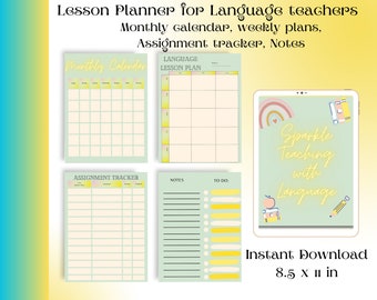 Weekly Lesson Plan, Teacher Lesson Plan Digital Download PRINTABLE N045 ...