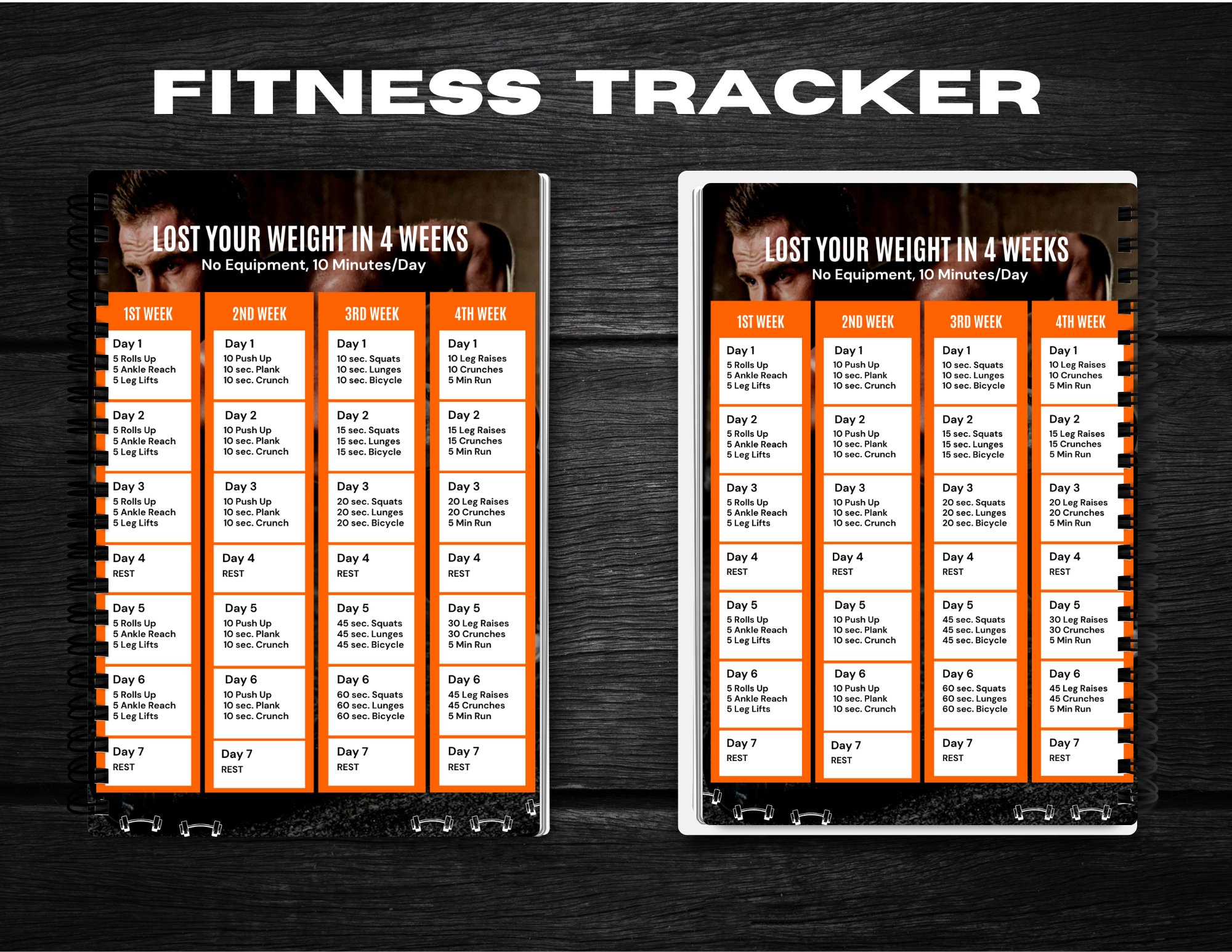 Sport Gym Workout Challenge Timetable Planner | Fitness Journal ...