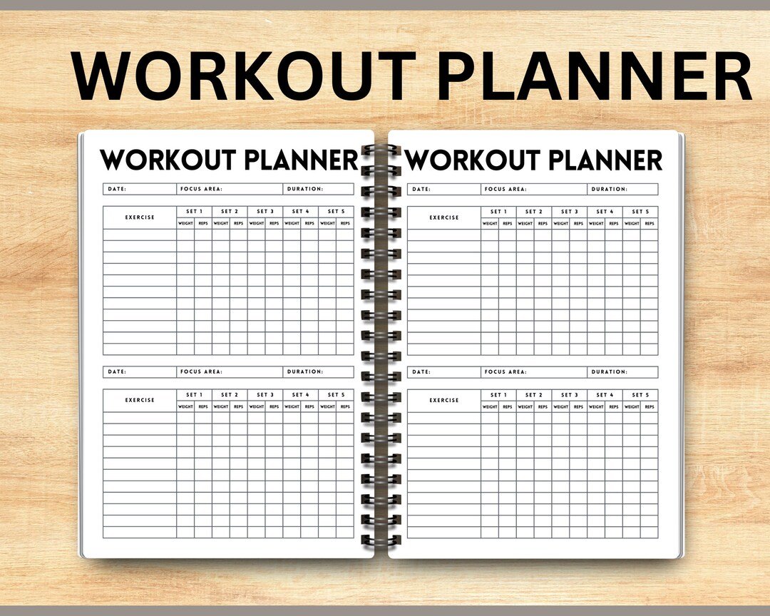 Clean Fitness Log Workout Planner | Fitness Tracker | Workout Planner ...