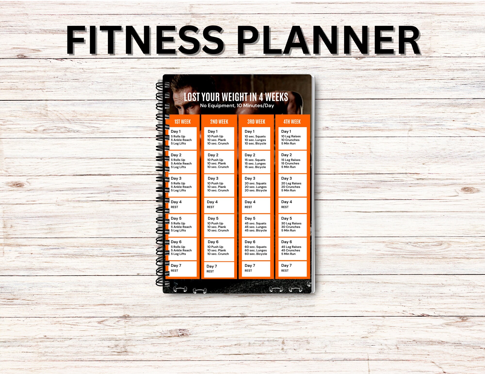 Sport Gym Workout Challenge Timetable Planner | Fitness Journal ...