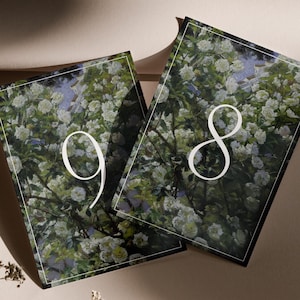 Vintage Floral Table Numbers 1-30: Blue Green Fine Art (digital ...