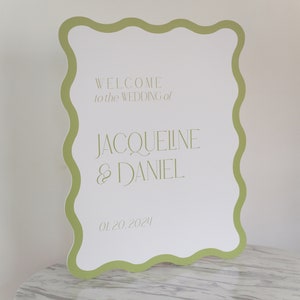 Wavy Welcome Sign | Wedding Bridal Shower Engagement Event | Digital or ...