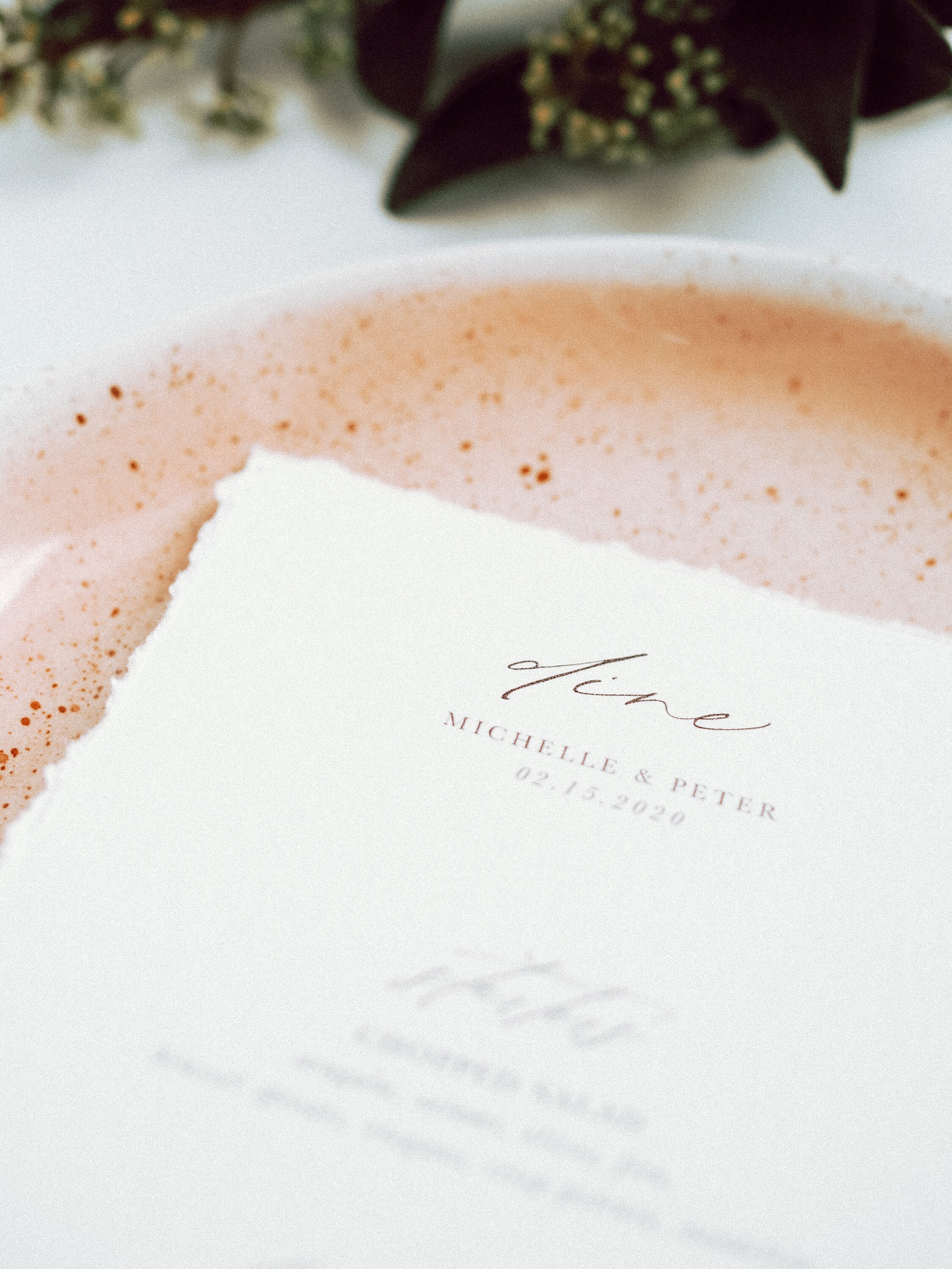 Modern Minimal Wedding Menus on Thick 4x8 Card Stock With Deckled Edge ...