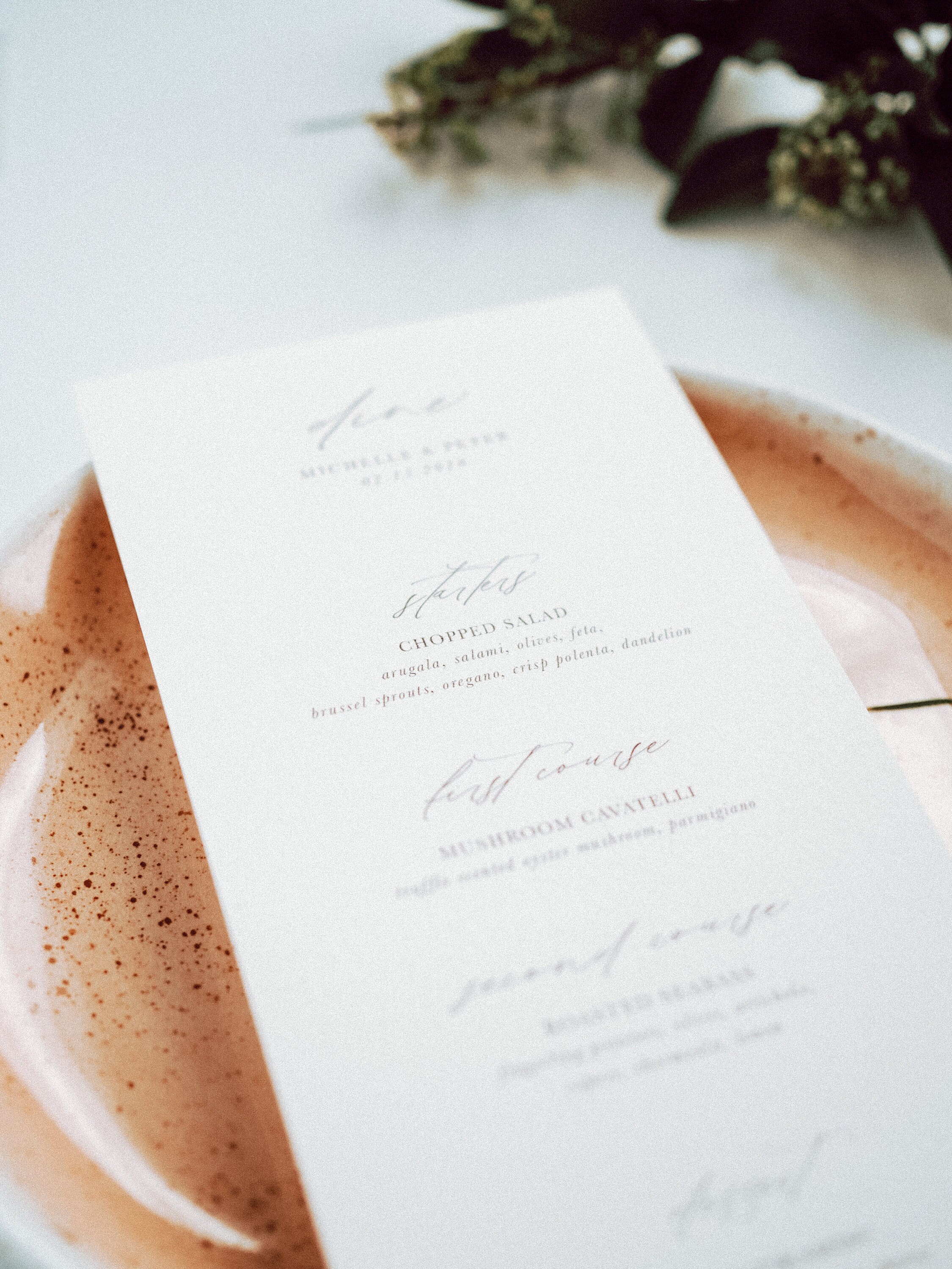 Modern Minimal Wedding Menus on Thick 4x8 Card Stock With Deckled Edge ...