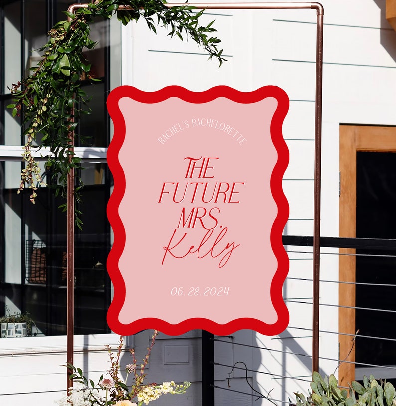 Wavy Welcome Sign Wedding Bridal Shower Engagement Event - Etsy