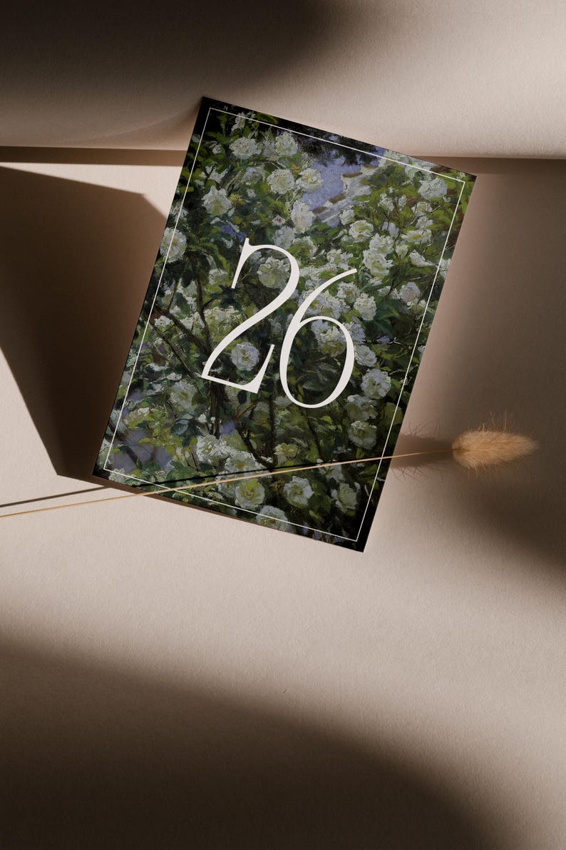 Vintage Floral Table Numbers 1-30: Blue Green Fine Art (digital ...