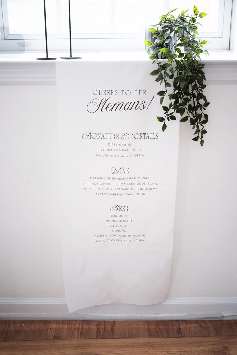 Linen Bar Sign: Wedding Welcome Drinks, Cocktail Hour - Etsy