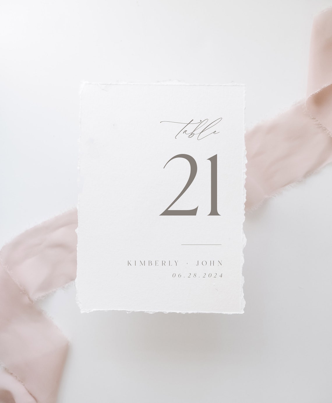 Personalized Classic Modern Table Numbers Printed on Textured Card ...