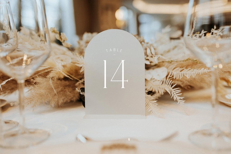 Arch Frosted Table Numbers Modern Wedding Event Clear - Etsy