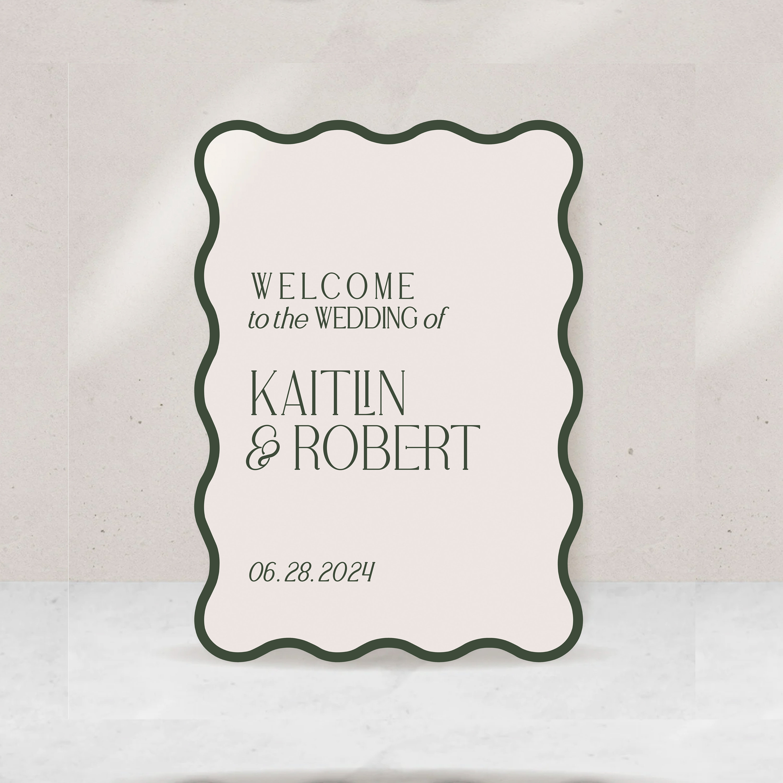 Wavy Welcome Sign Wedding Bridal Shower Engagement Event - Etsy