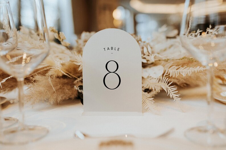 Arch Frosted Table Numbers Modern Wedding Event Clear - Etsy