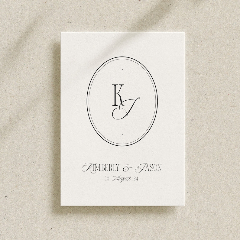 Simple Wedding Monogram | Couple Monogram With Initials | Oval Circle ...