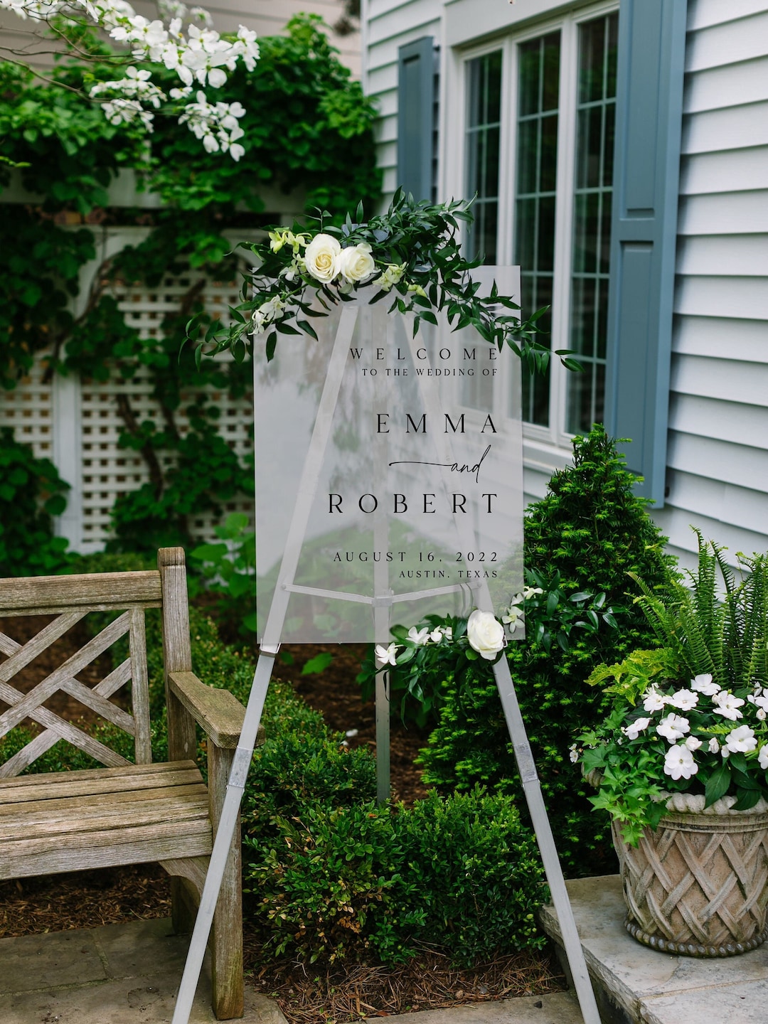 Modern Welcome Sign W/ Couples Names, Date and Location | Wedding ...