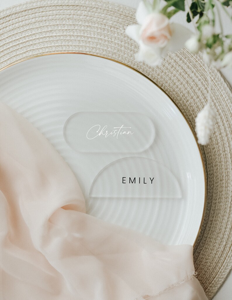 Acrylic Place Cards for Modern Minimalist Wedding Frosted - Etsy