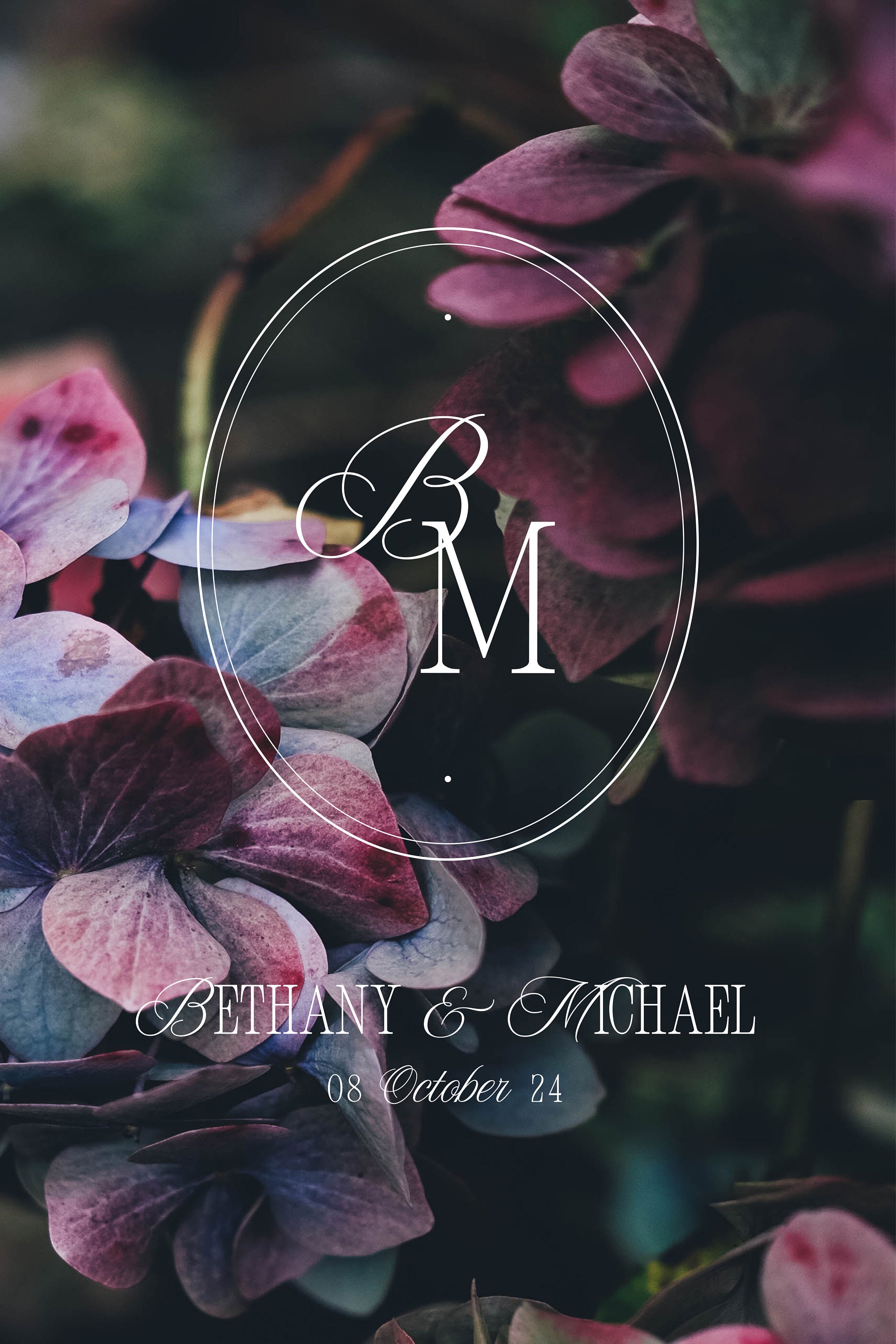 Simple Wedding Monogram | Couple Monogram With Initials | Oval Circle ...