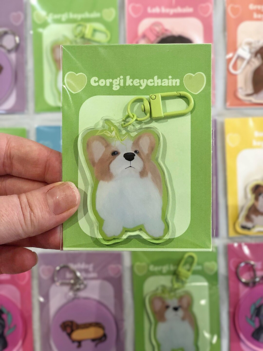 Corgi Pet Acrylic Keychain - Cute Animal Lover Keyring- Puppy ...