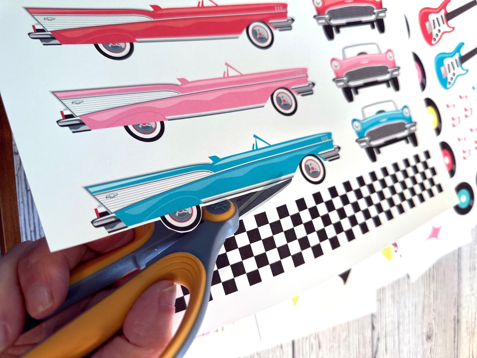 50s Diner Retro Clipart, 1950s Scrapbooking Kit, Mid Century Cars ...