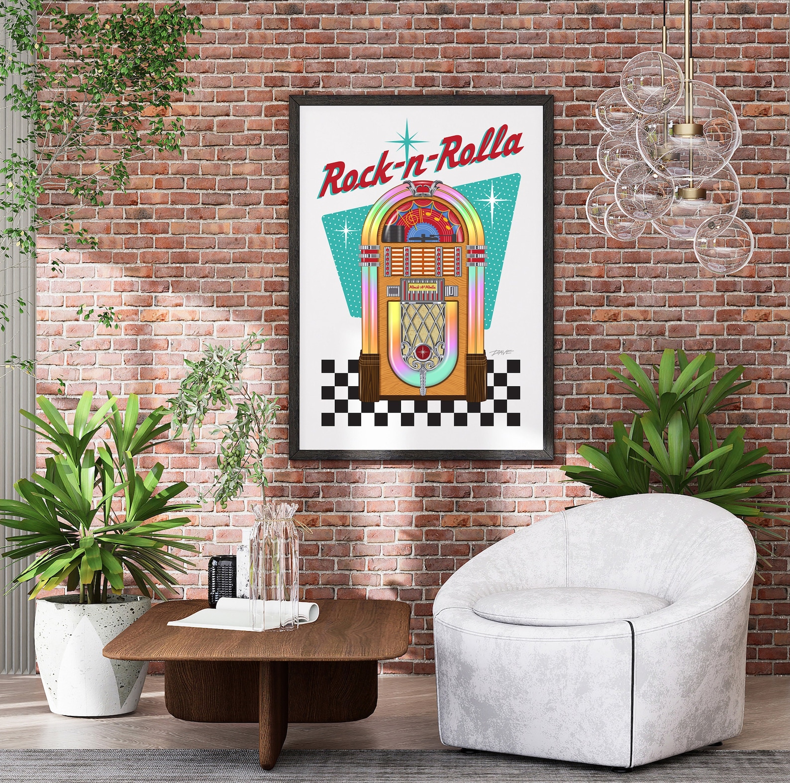 50s Rock & Roll Decor | Jukebox Art Print | 1950s Party | Sock Hop ...