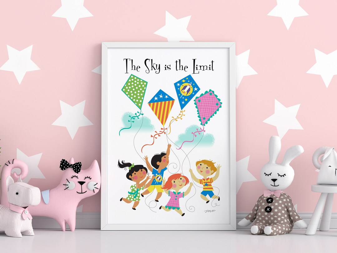 Kid's Inspirational Printable, the Sky is the Limit, Nursery Decor ...