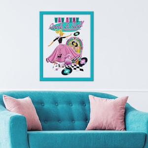 Old Time Rock & Roll Print | 50s Retro Decor | Mid Century Modern Art ...