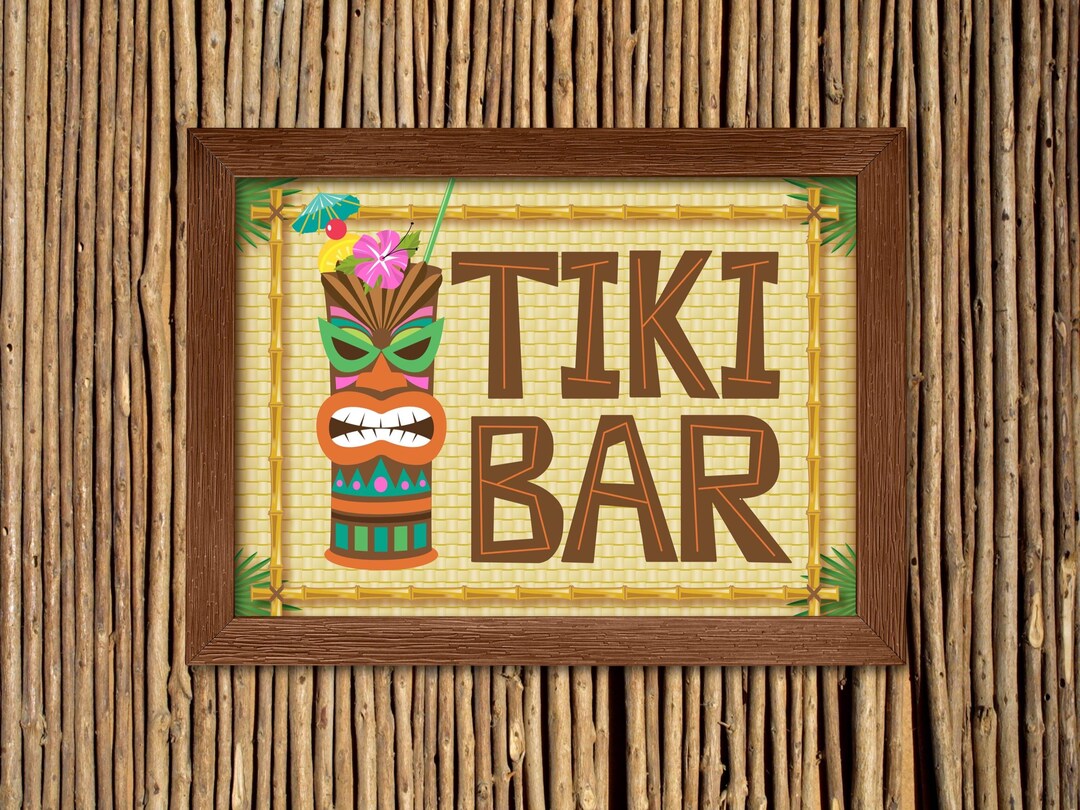 Tiki Bar Sign, Tropical Island Theme, Tiki Decor, Mid Century Modern ...