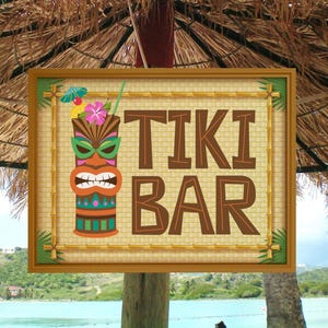 Tiki Bar Sign, Tropical Island Theme, Tiki Decor, Mid Century Modern ...