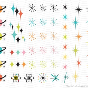 50s Atomic Abstract Shapes, Atomic Age Clipart Collection, 1950s ...