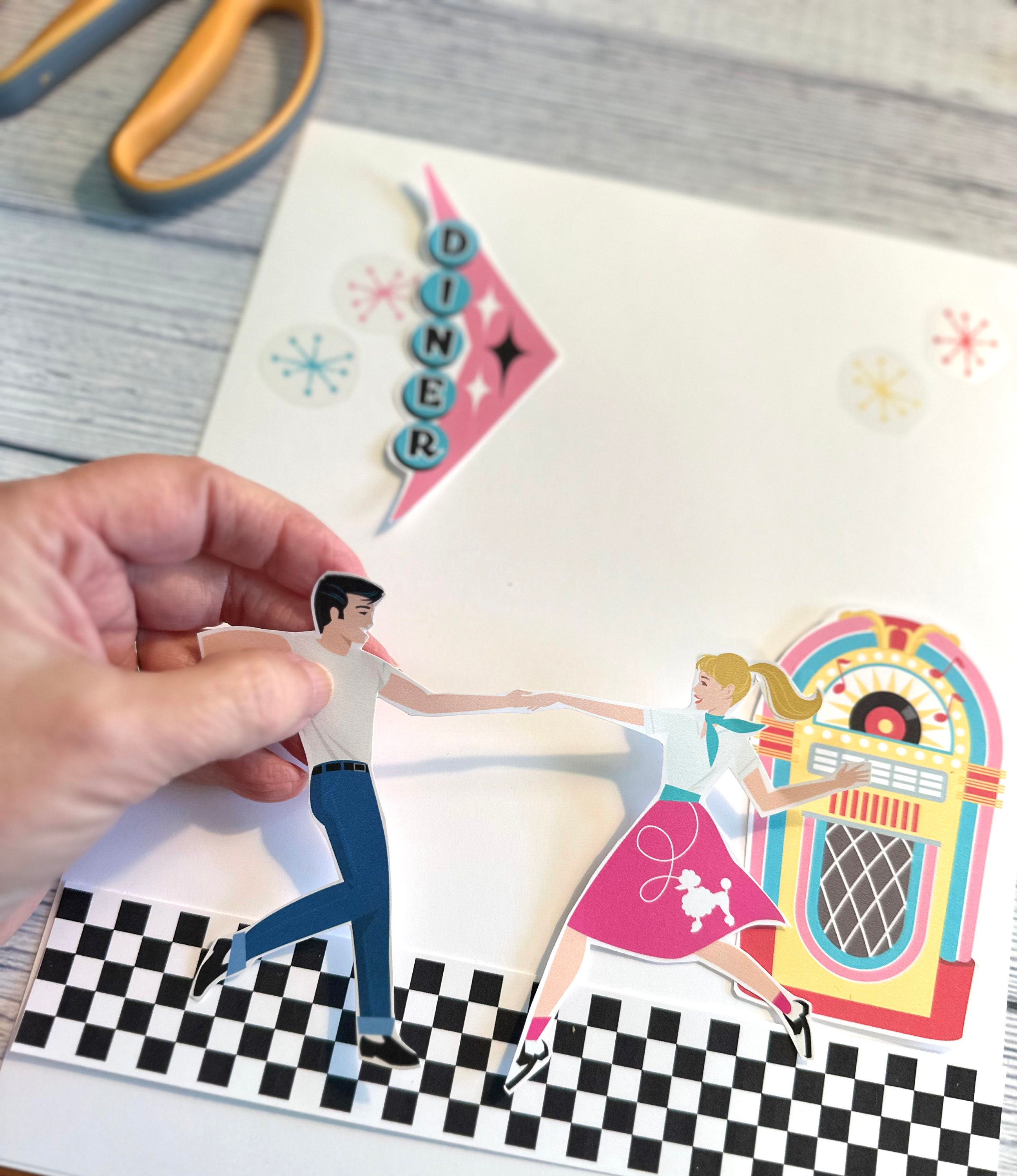 50s Diner Retro Clipart, 1950s Scrapbooking Kit, Mid Century Cars ...