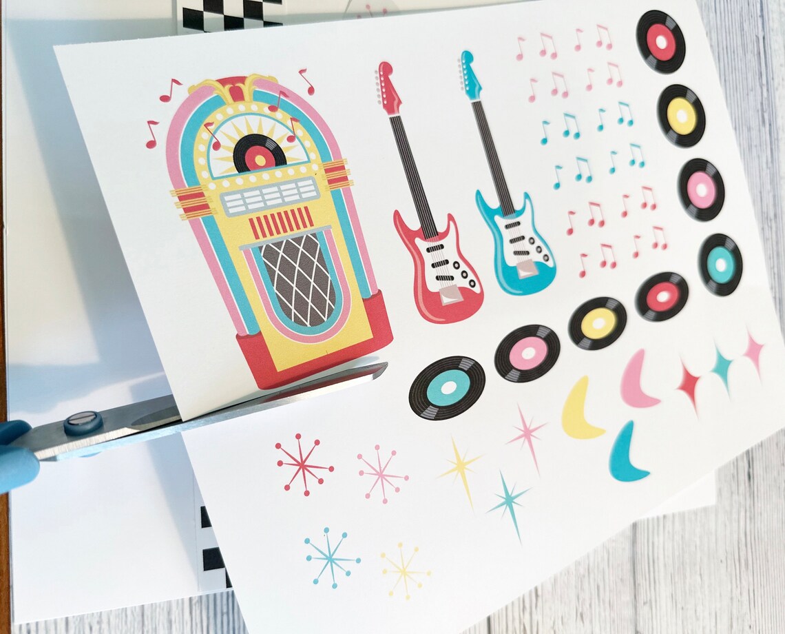 50s Diner Retro Clipart, 1950s Scrapbooking Kit, Mid Century Cars ...