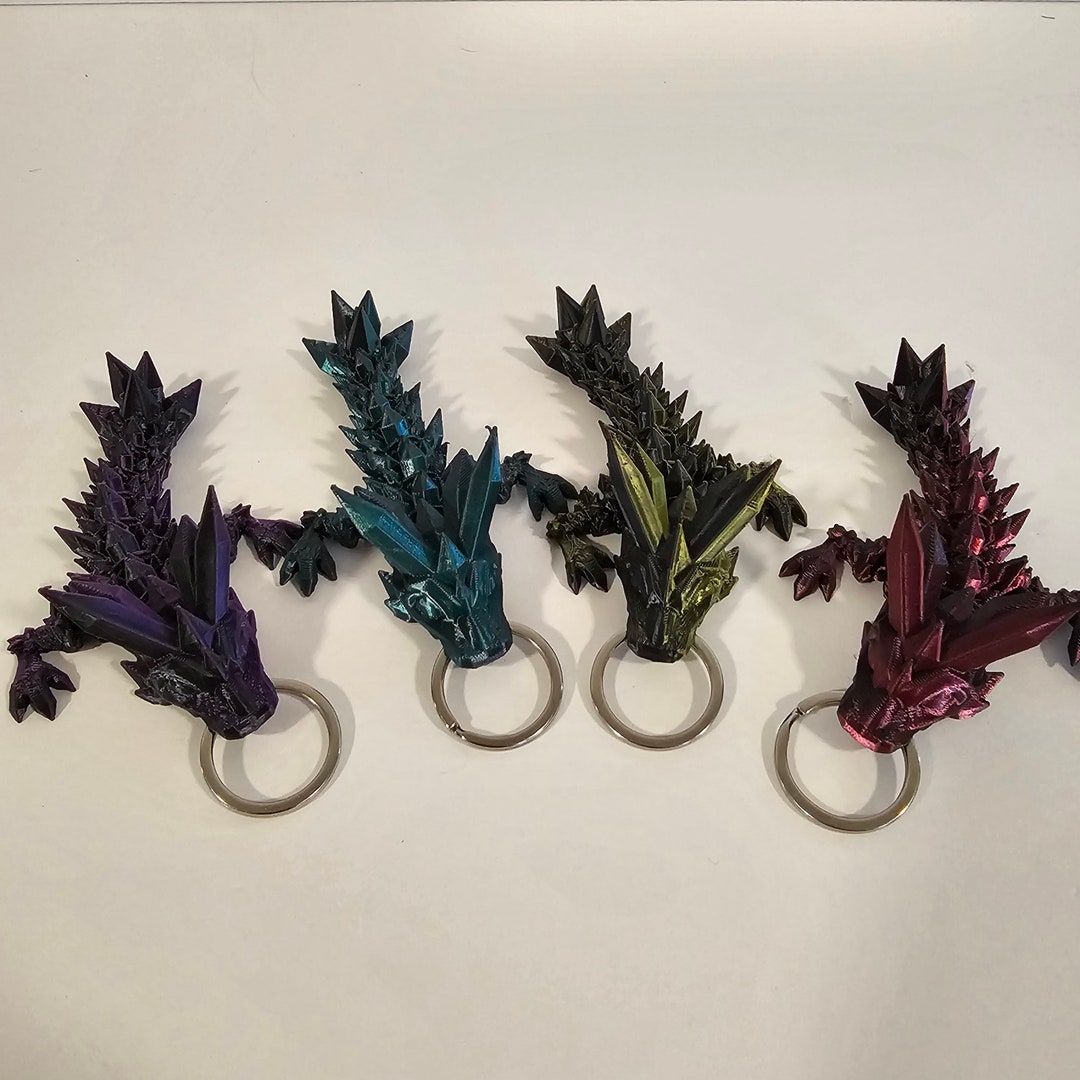 Articulated Baby Crystal Dragon Key Chain - Etsy