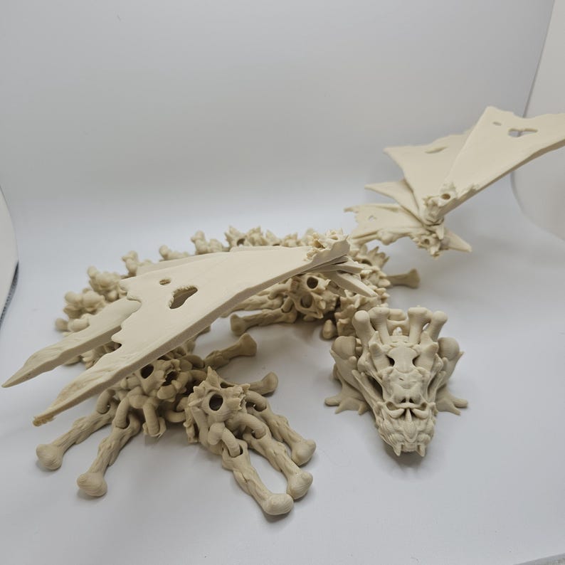 3d Printed Hollow Skull Bone Dragon - Etsy