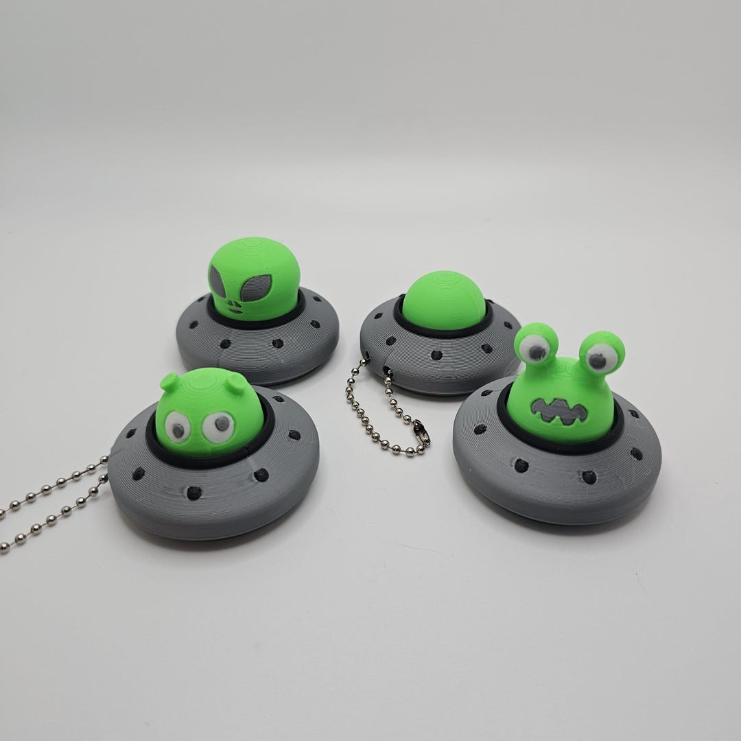 3d-printed UFO Fidget Toy – Spinning Saucer With Clickable Alien Head ...