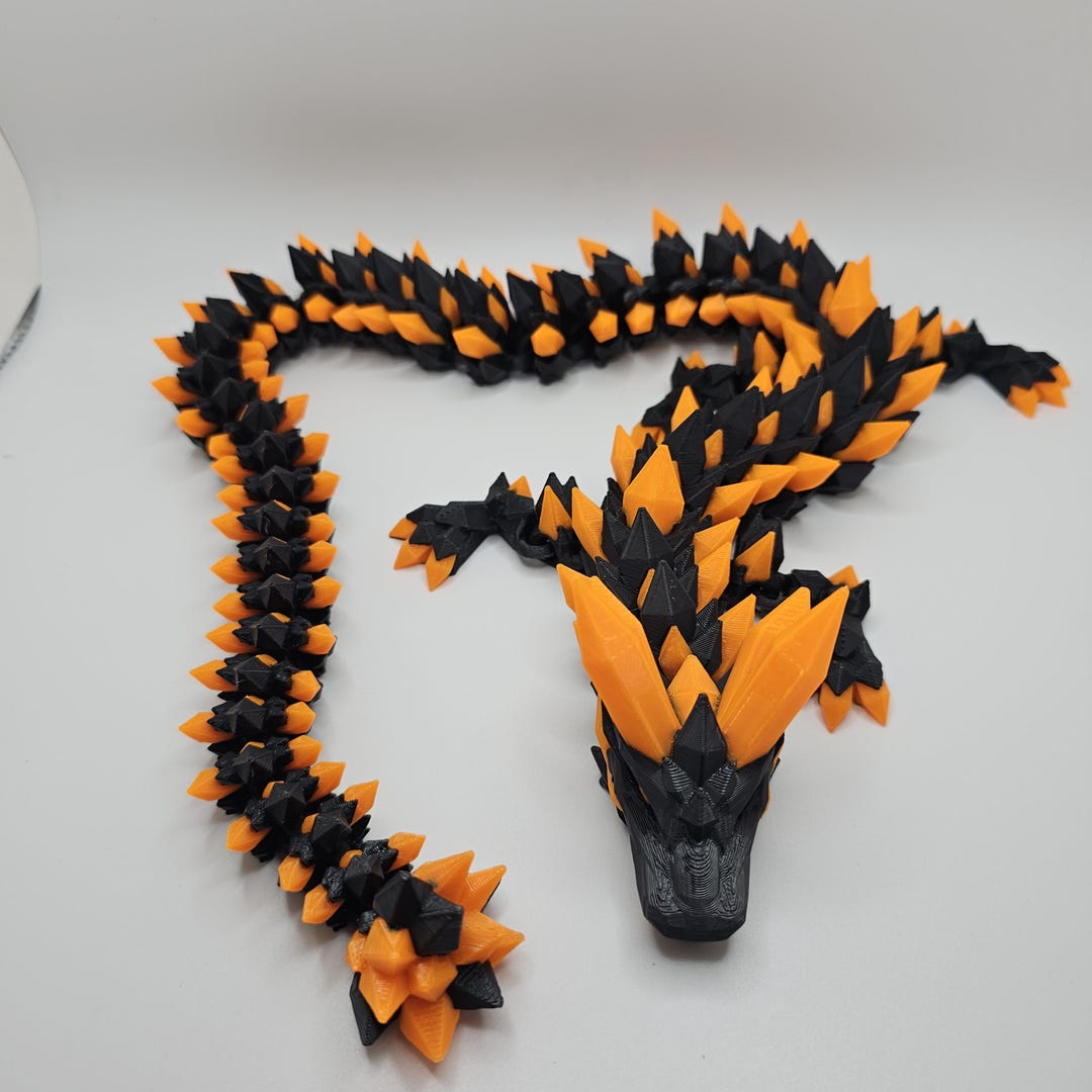 3D Printed Articulated Crystal Dragon – Designed by Cinderwing 3D – 25 ...