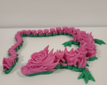 3D Printed Baby Rose Dragon/ Baby Dragon/ Articulating Dragon/rainbow ...