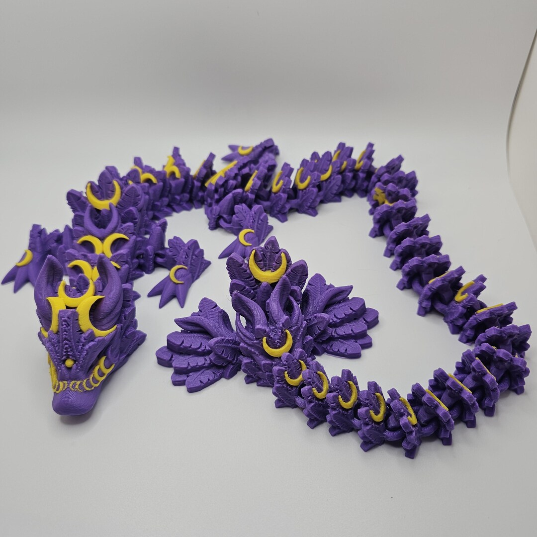 3D Printed Lunar Moon Dragon – Articulated Fantasy Dragon – 24 Inches ...