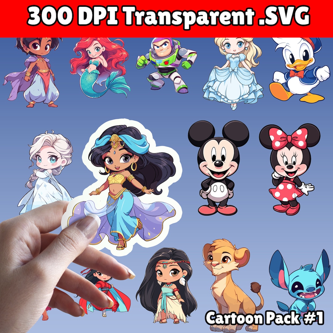 15x Cartoon Pack #1 Designs .SVG | Sticker | Anime | Movie | Kawaii ...