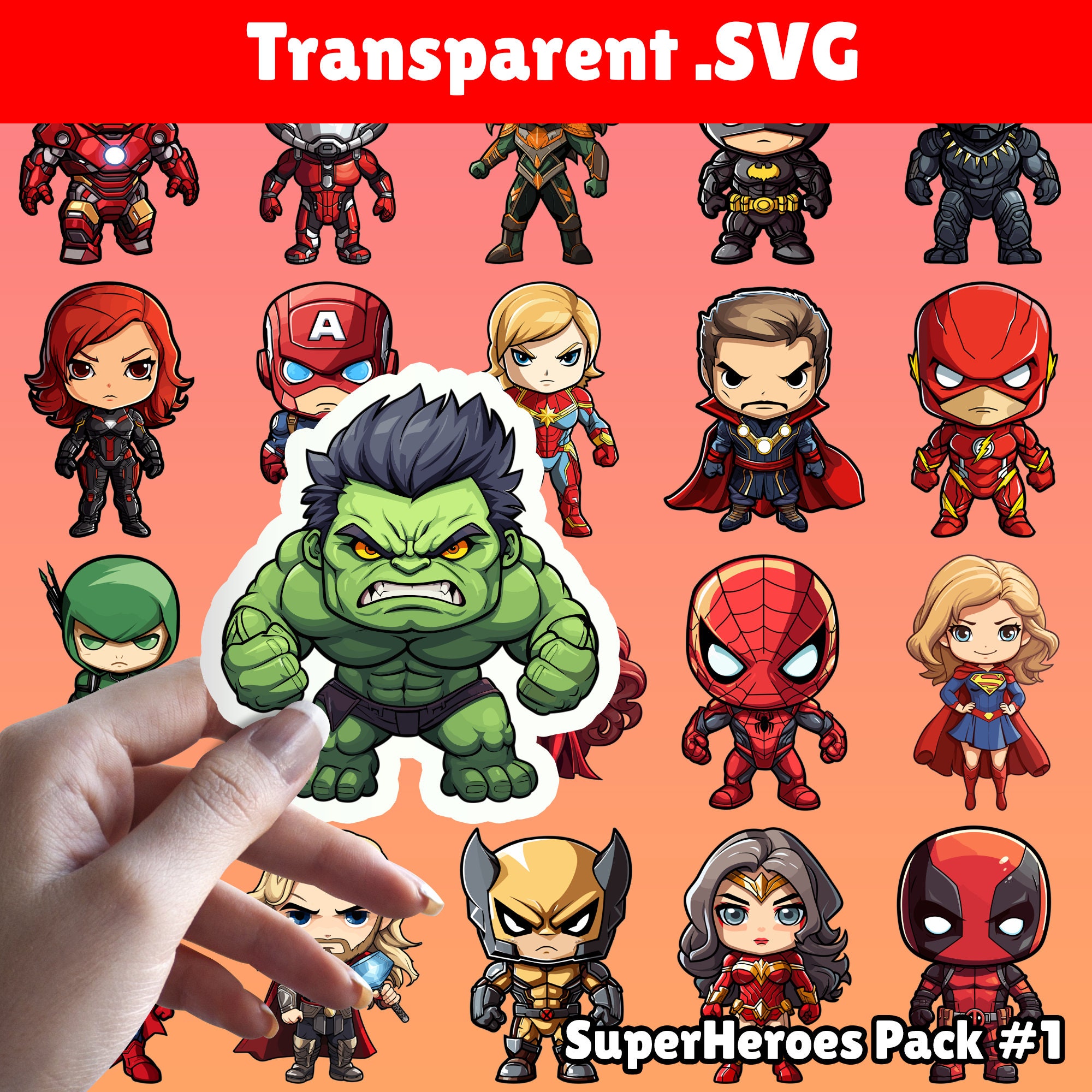 20x Superheroes #1 Designs .SVG | Sticker | Anime | Movie | Chibi - Etsy