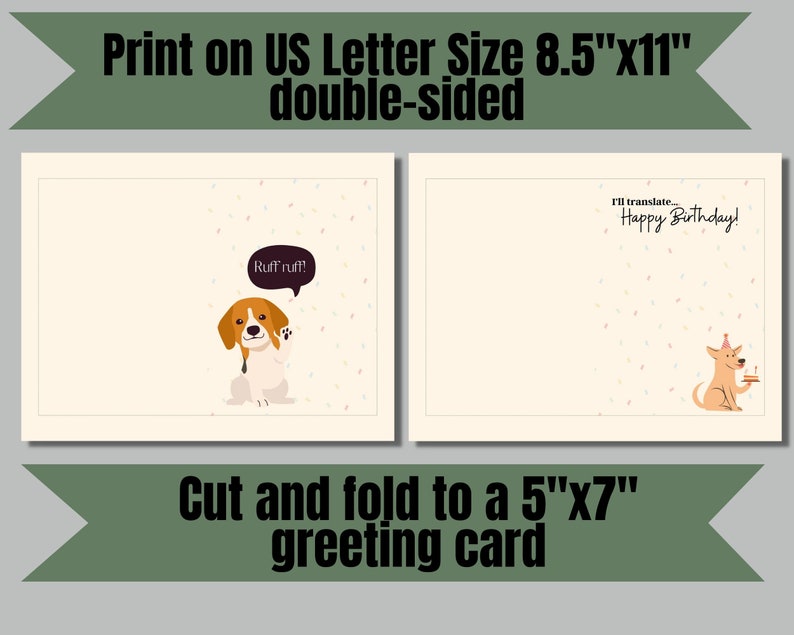 Printable Dog Birthday Card | Digital Download Birthday Card | Birthday ...