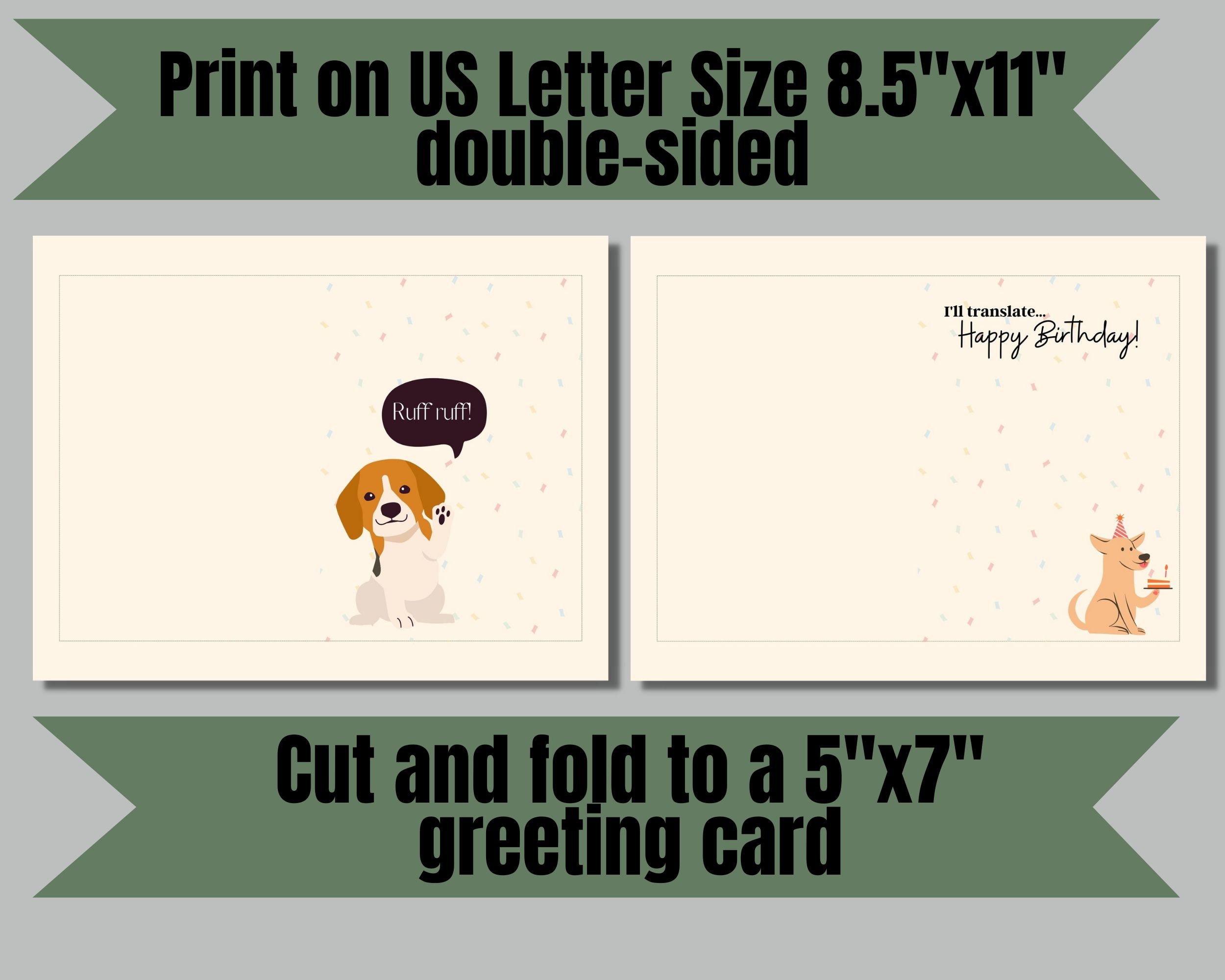 Printable Dog Birthday Card | Digital Download Birthday Card | Birthday ...