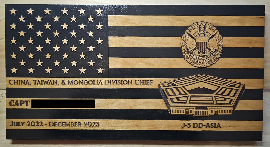 Laser Engraved Flag Plaque - Wood Flag - Retirement - PCS - Military ...