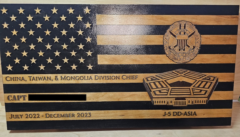 Laser Engraved Flag Plaque - Wood Flag - Retirement - PCS - Military ...