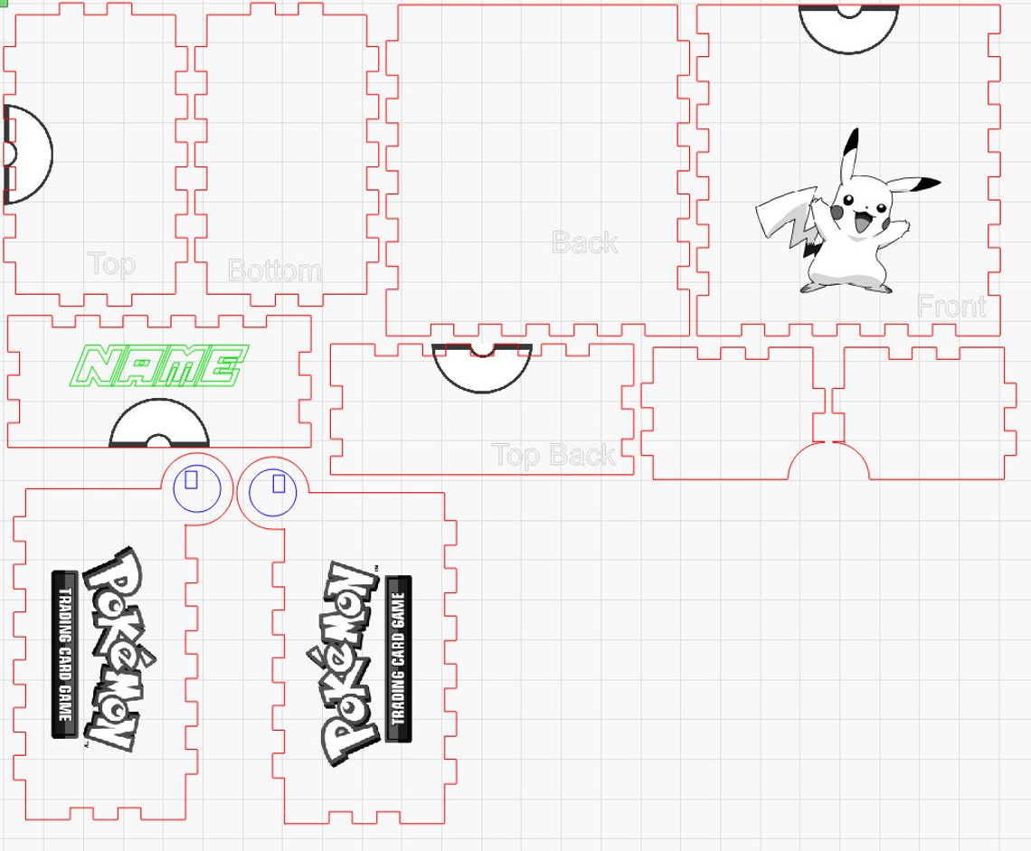 Pokemon Deck Card Box Laser Cut File | Pokemon Deck Card Holder SVG ...