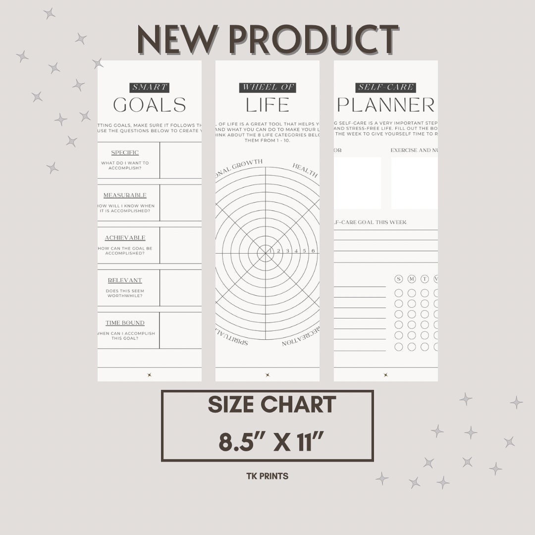 ADHD Goal Setting Mental Health Wellness Digital & Printable Worksheets ...