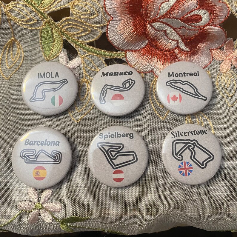 2025 F1 Formula One Race Track Circuit Buttons - Etsy