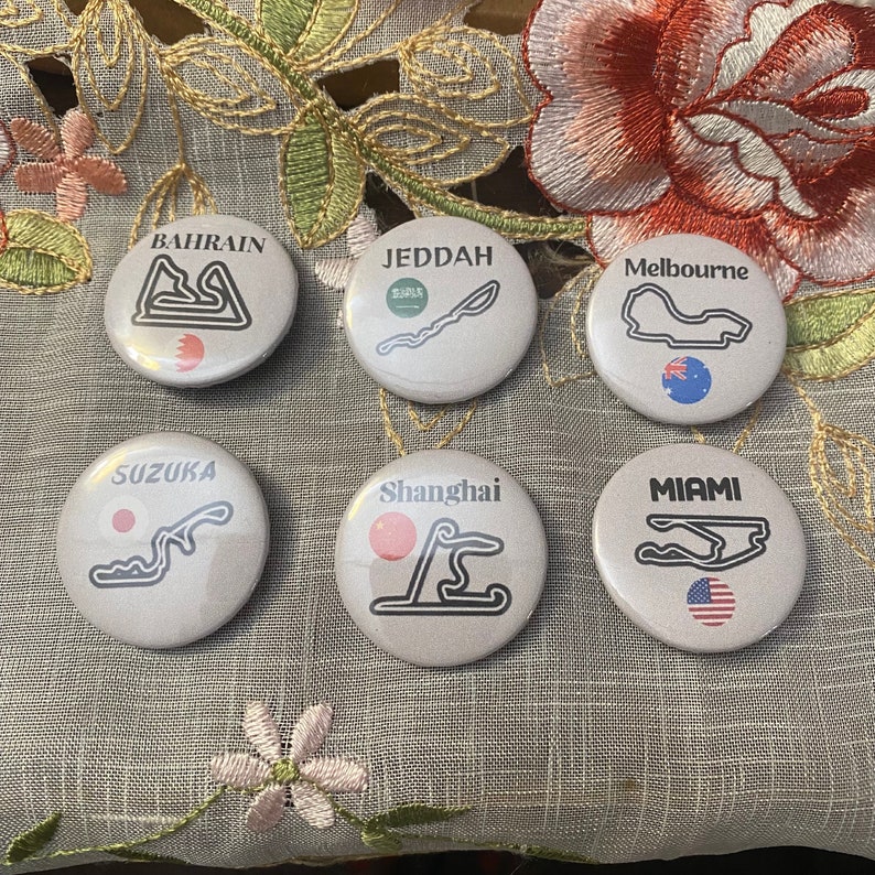 2026 F1 Formula One Race Track Circuit Buttons - Etsy