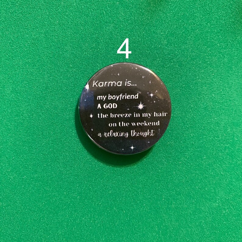Karma Taylor Swift Lyric Buttons - Etsy
